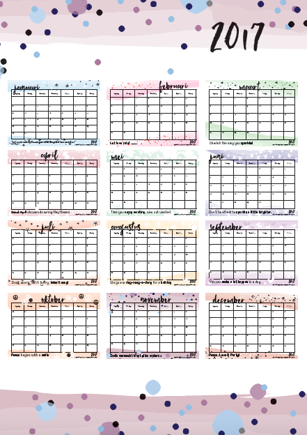 Free Printable kalender voor 2017 - Hip & Hot - blogazine